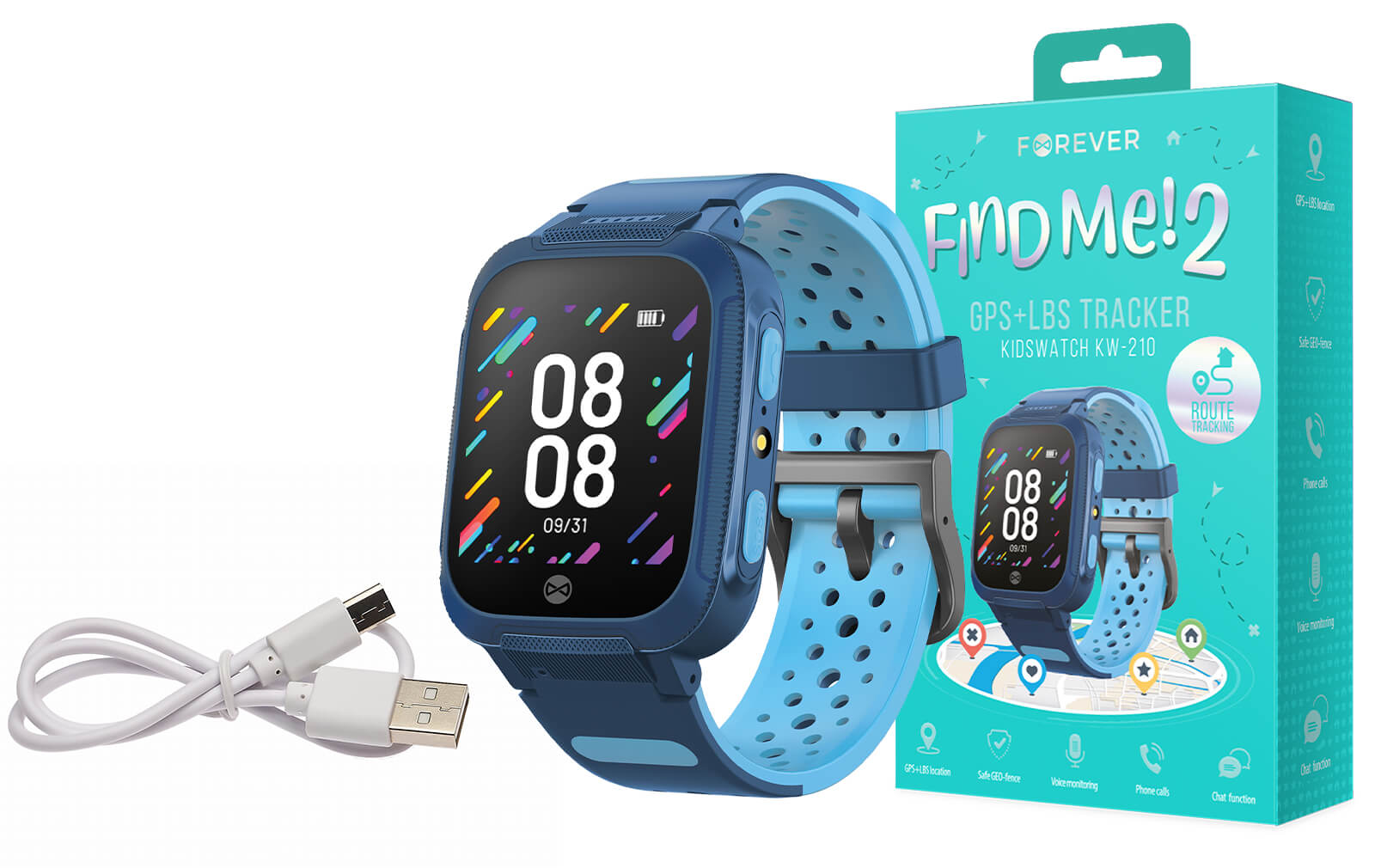 Smartwatch Forever Kids FindMe2 KW-210 (niebieski) - Opinie